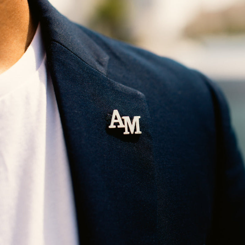 Personalized Suit Pin with Initials | Silver Suit pin In Dubai ...